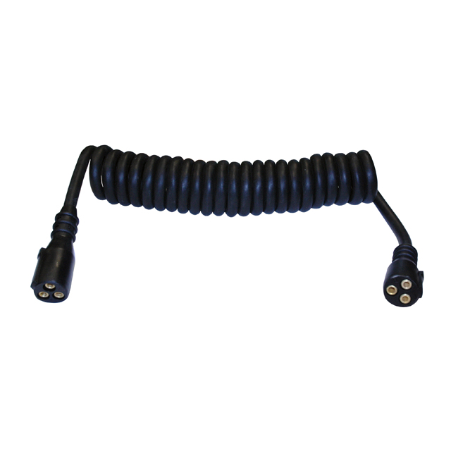 3 Core Coiled Cable with Moulded Plugs - 3m - TTC